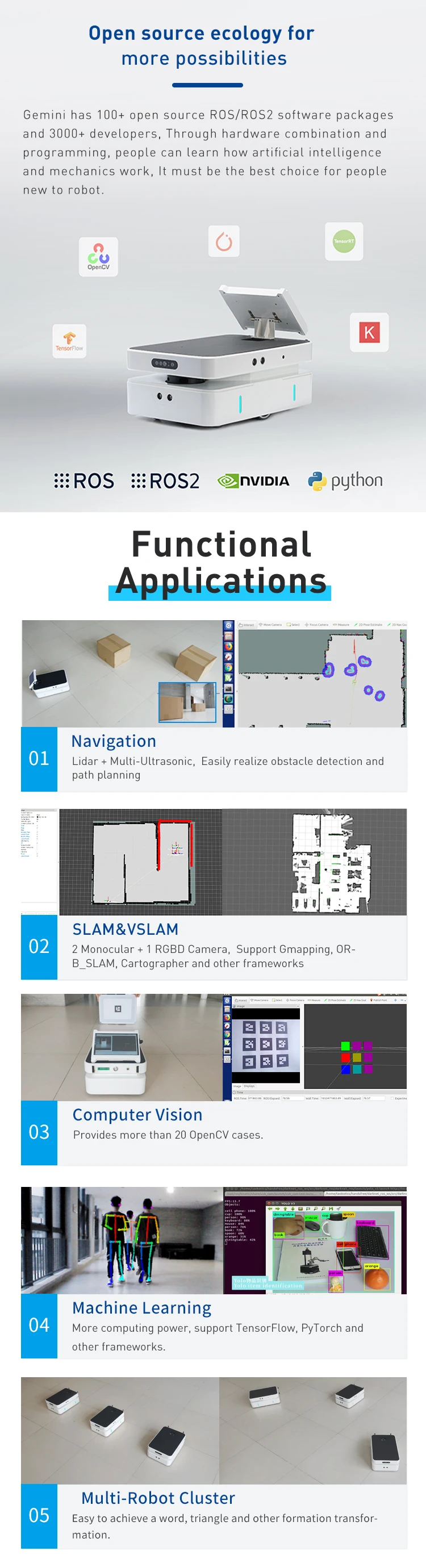 Anseboo Open SDK Educational Robots AGV Ros Robot Chassis