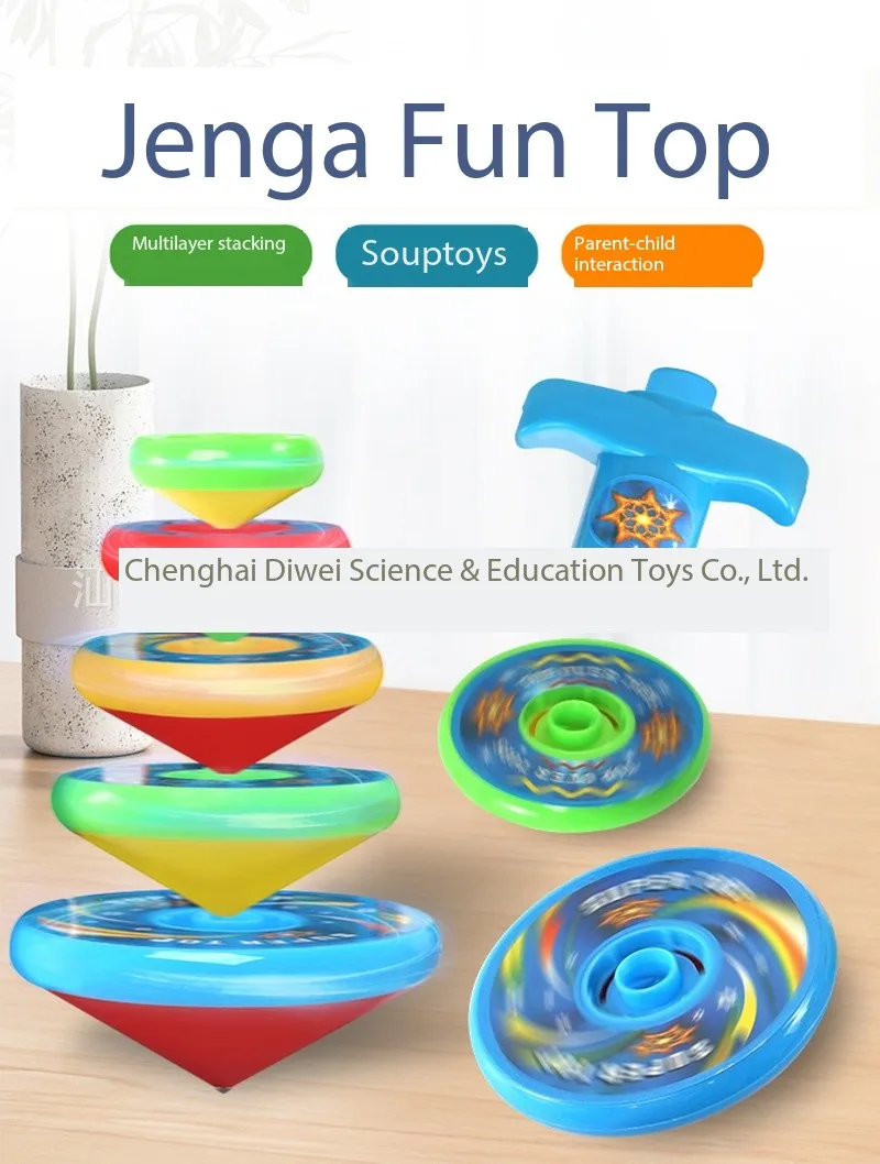 Fun Kids Toy - Colorful Plastic Folding Spinning Top Gyro