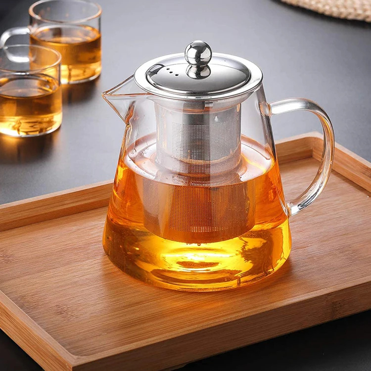 Wholesale New Design Glass Flower Teapot High Temperature Filter ...