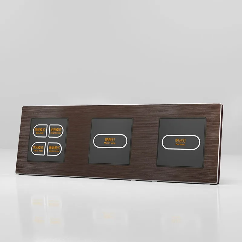 Rectangular Push Button Light Modern Wall with USB Socket Hotel Switch ...