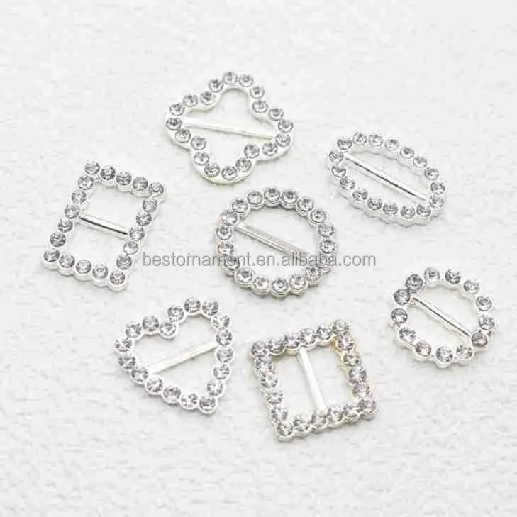 100pcs Bling Silver Rectangular Wedding Invitation Buckle Slider - Buy ...