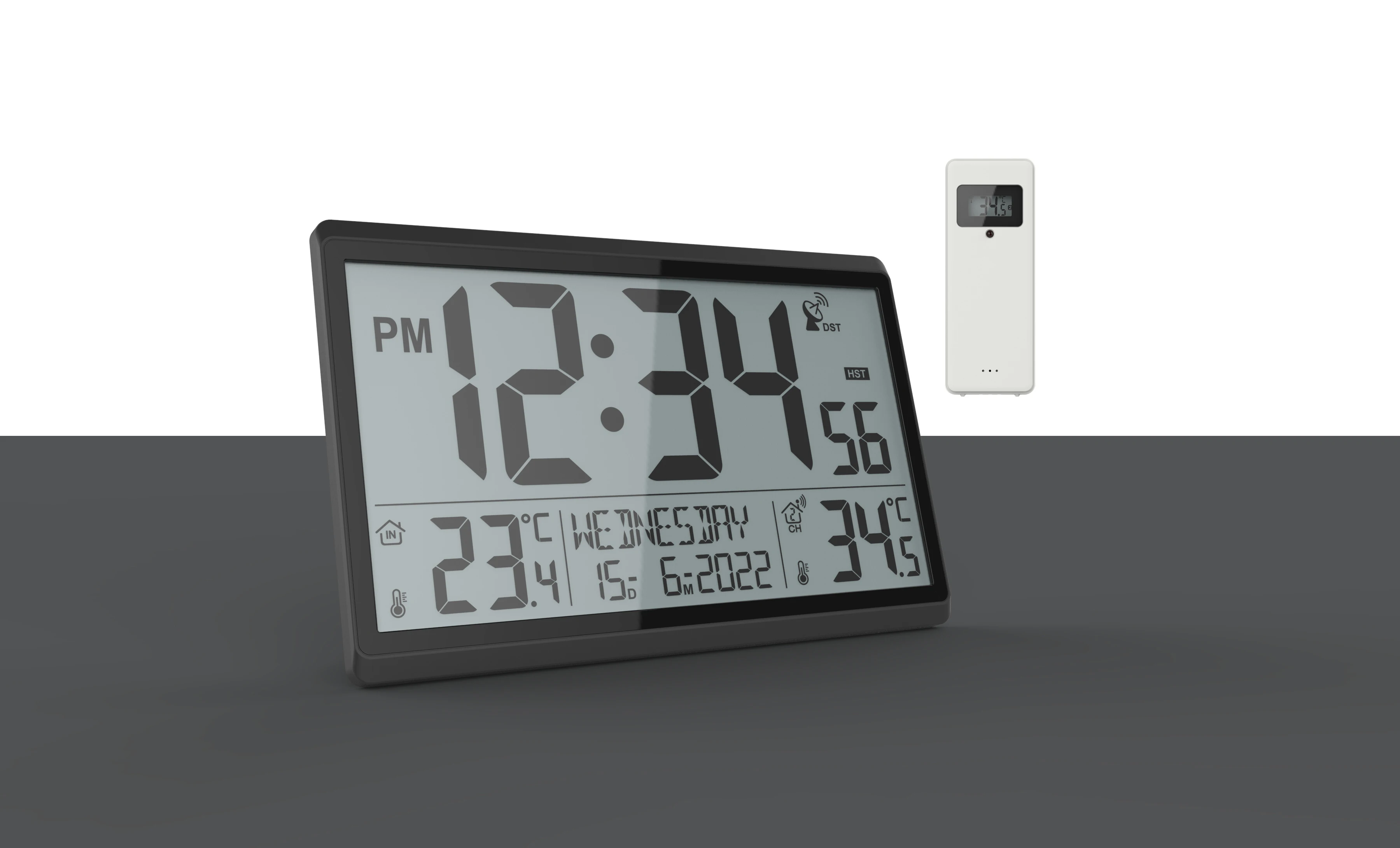 7 Languages Weekday Rcc Atomic Jumbo Lcd Digital Clock Wall Clock - Buy Large Digital Wall Clock ...