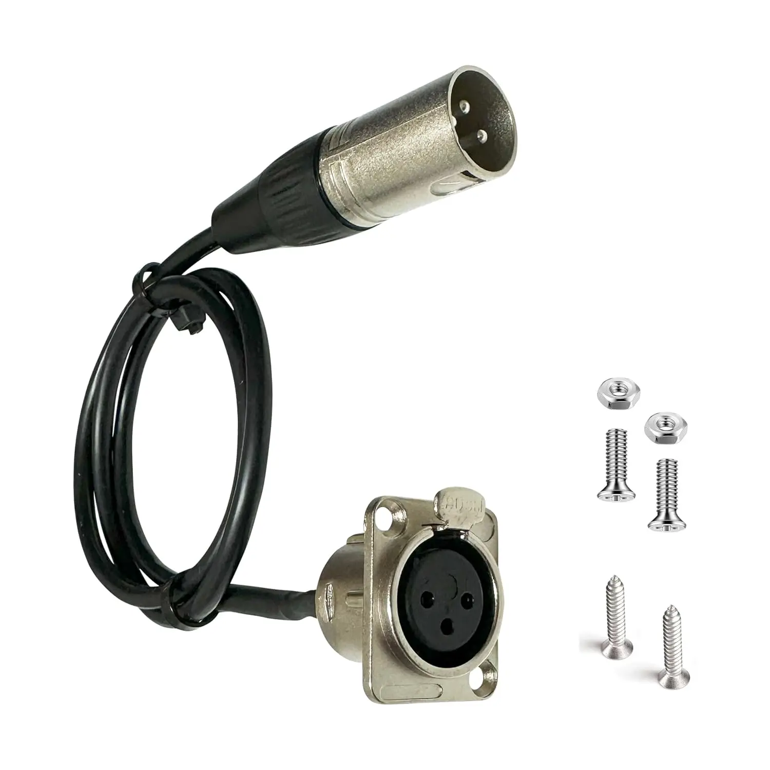 D Style Keystone 3 Pin XLR Female to 3 Pin XLR Male Pigtail Connector ...