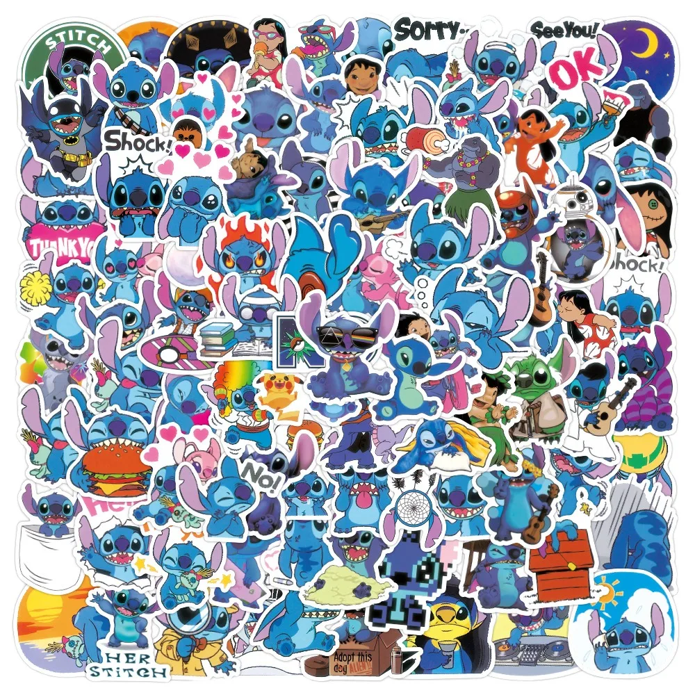 100pcs Cute Stitch Stickers Cartoon For Children Kids Notebook Diary ...