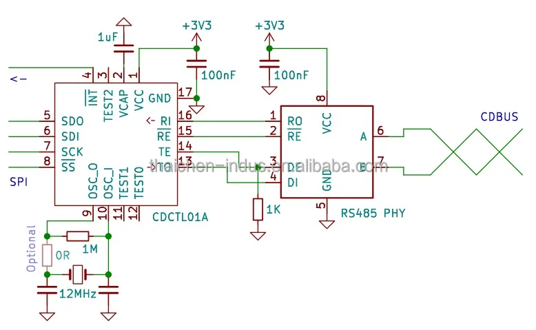 Rs485 50mbps Arbitration Multi-master Cdbus Uart Controller Cdctl01a - Buy Up To 50mbps Serial ...