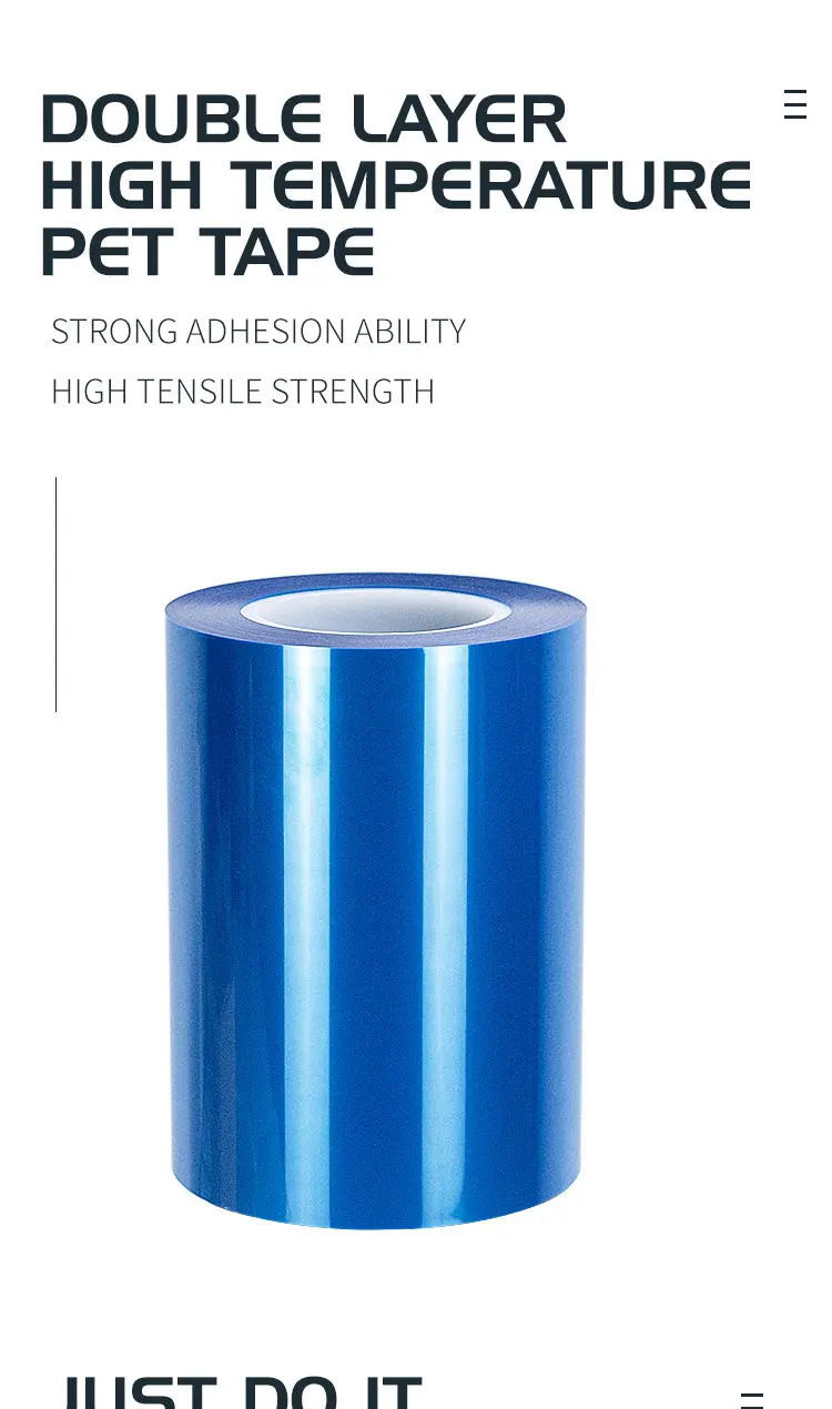 Double Layer High Temperature Tape PET Blue Film Lamination ...