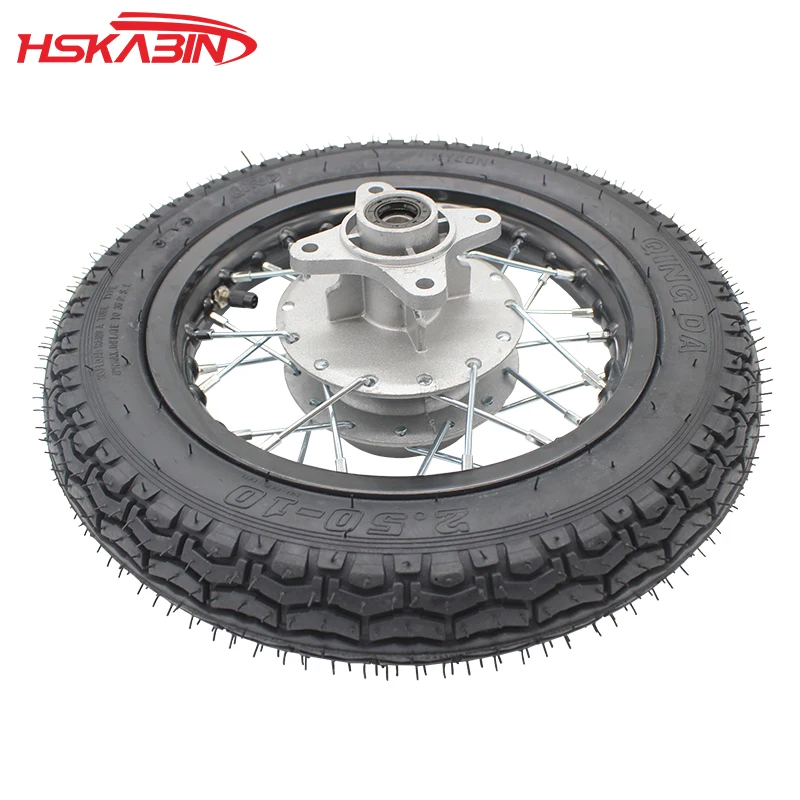오프로드 오토바이 2.50-10 도로 타이어 바퀴 1.40x10 인치 전면 후면 알루미늄 합금 바퀴 액세서리 오토바이 휠 허브 ...