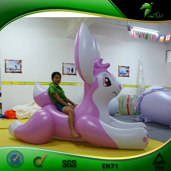 Custom Inflatable Pink Bunny / 2m Inflatable Bunny Toy ride on animal ...