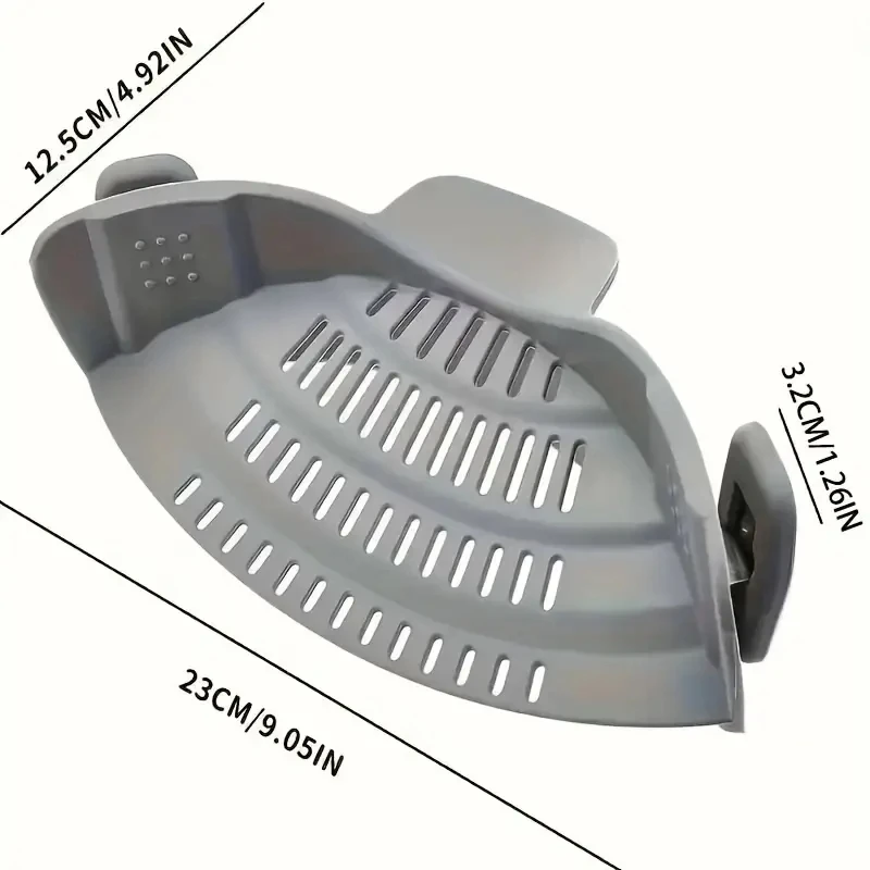 Adjustable Silicone Clip-on Pot Strainer Pasta Strainer Vegetable Fruit ...