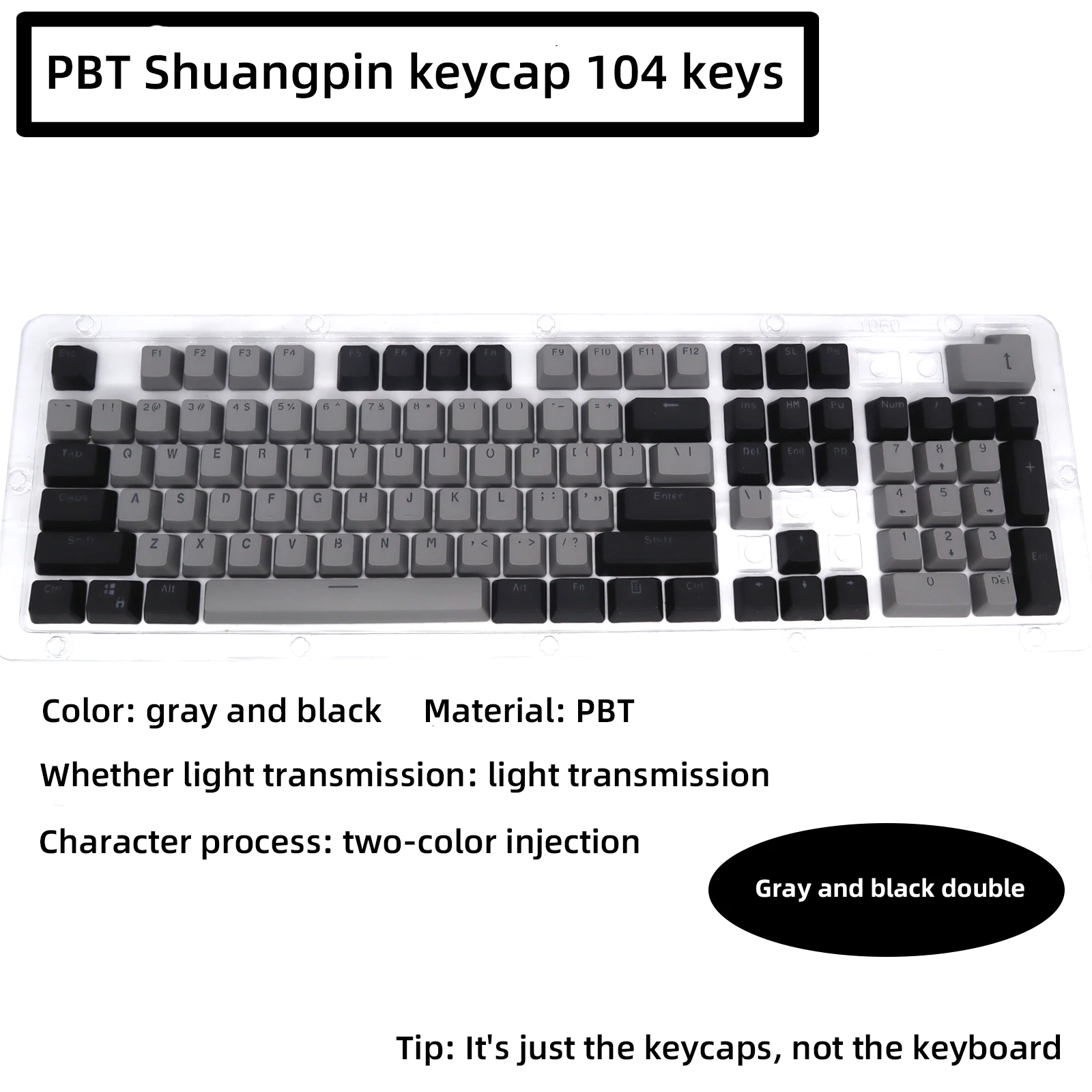 Abs Mechanical Keyboard Keycaps Pbt Ergonomic Backlight 104 Keys Oil ...
