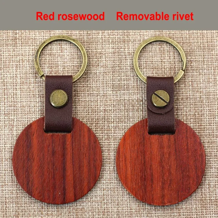 Custom Laser Engraving Logo Beech Walnut Wood Keychain Blanks Wooden ...