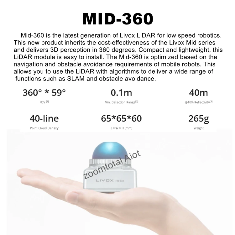 Livox Mid-360 360 Max OEM Fabrication Services in Carton Box