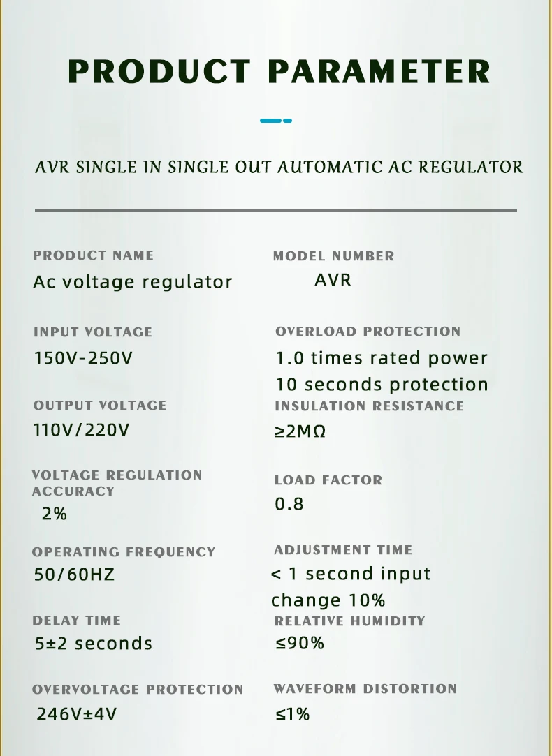 3kva 2.4kw Single Phase Servo Type Automatic Voltage Regulator Factory ...