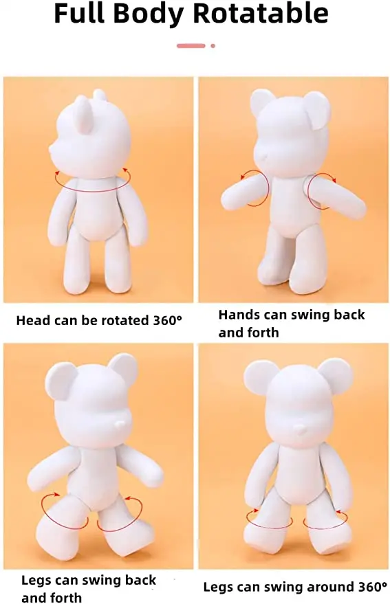 1M Zige Worldwide Violent Bear Figure DIY White Bear Toy