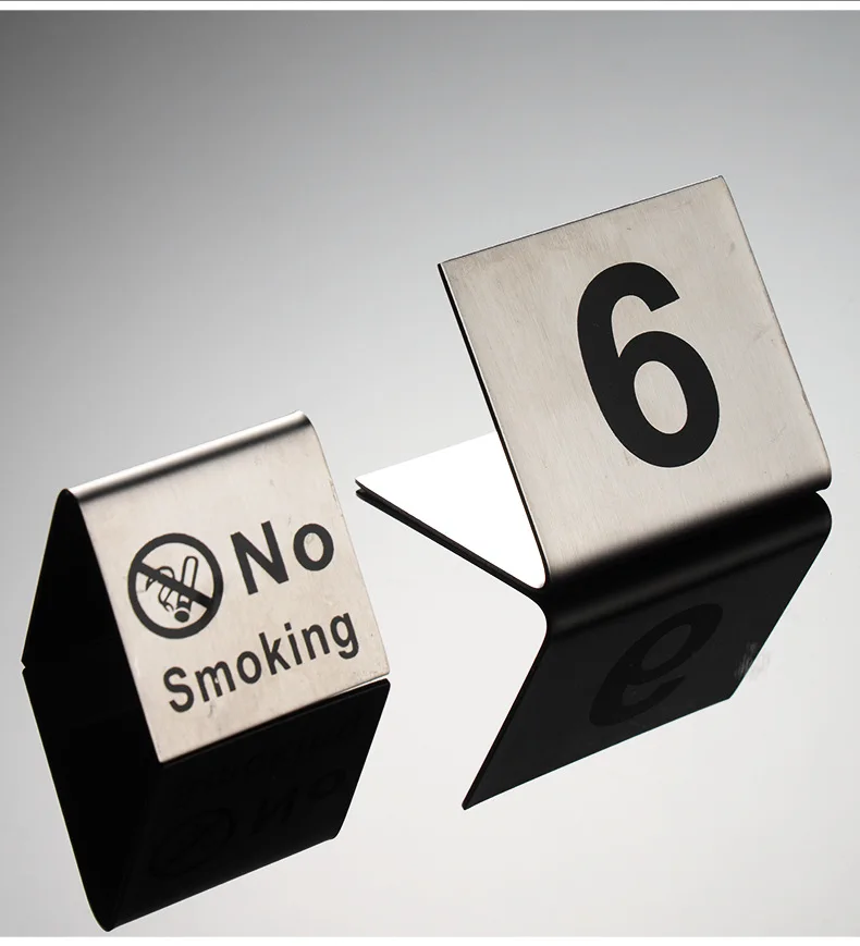 Stainless Steel Table V-shaped Table Reserved Restaurant Number Plate ...