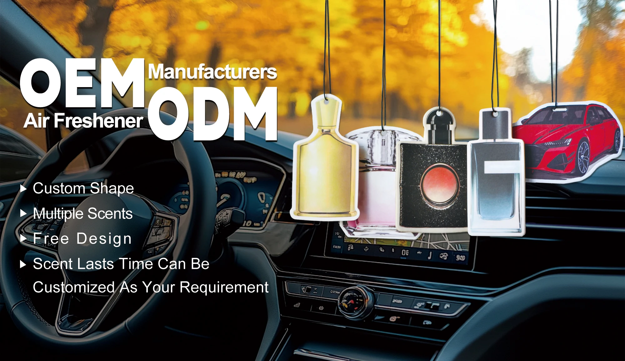 Luxury Car Air Freshener with Strong Scent Custom Logo X Card Fragrance ...