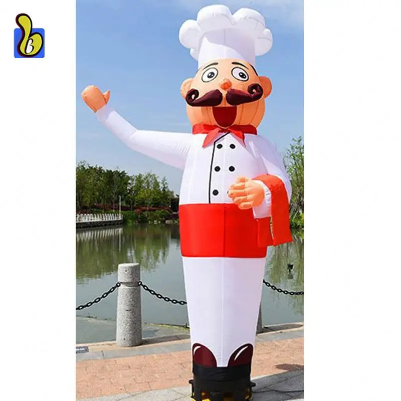 Hand Waving Inflatable Boy Chef Mascot, Air Dancer For Restaurant ...