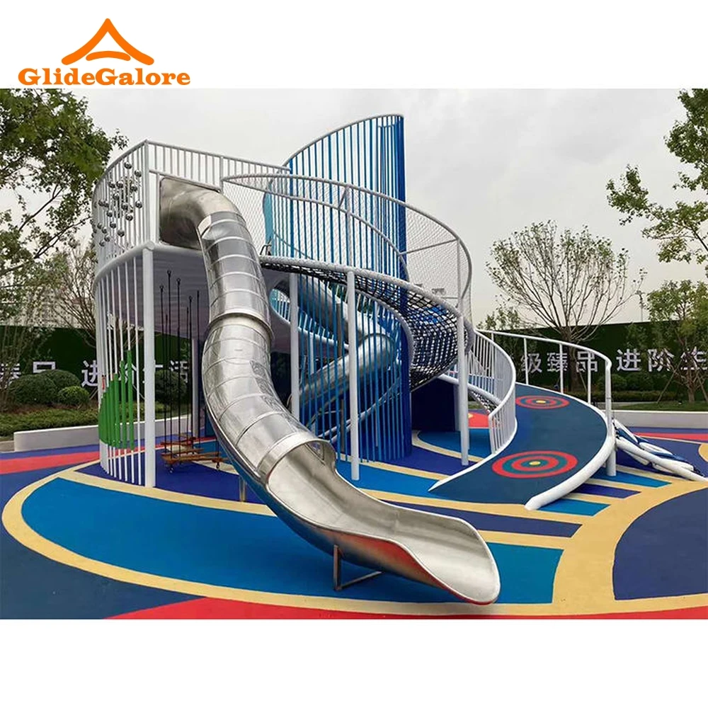 Cubic Tube Stainless Slide - Fun & Safe Playground Equipment