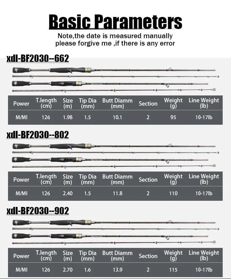 XDL Oem 2.4m M ML Two Pieces 30T+40T Carbon Fiber Fishing Rods EVA ...
