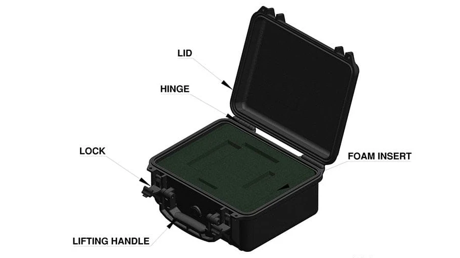 Custom Large Hard Plastic Waterproof Pelican Box Foam Case