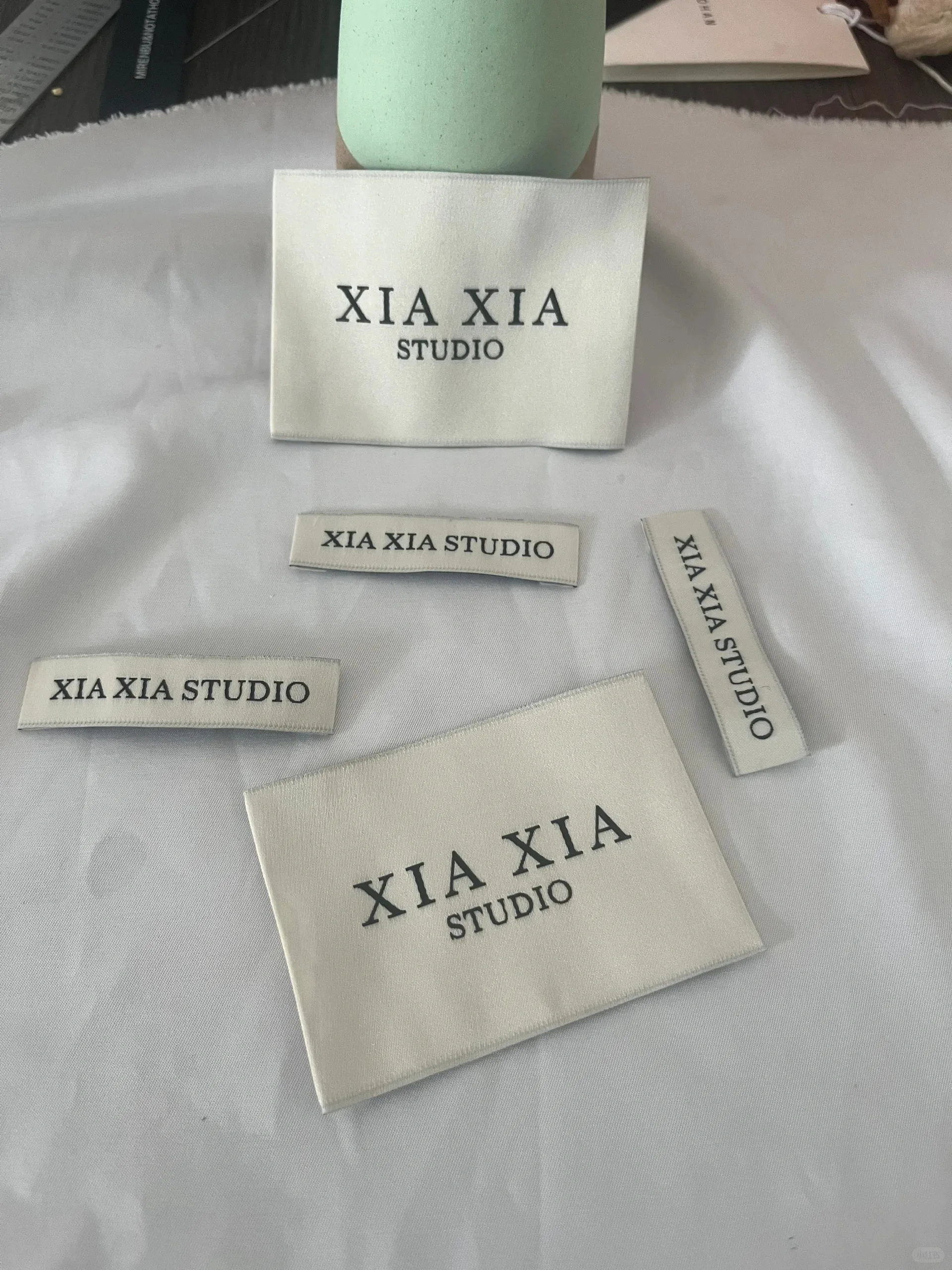 High Density Custom Brand Name Logo And Size End Folded Garment Textile ...