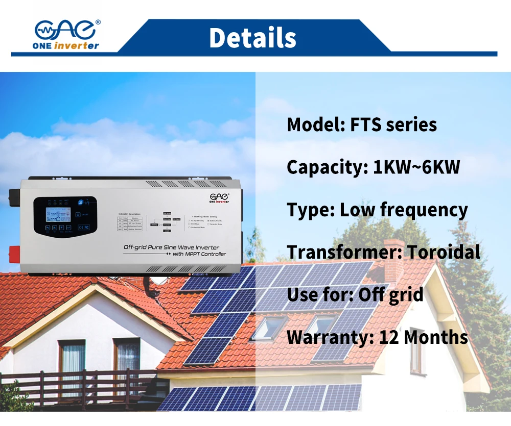 6KW Hybrid Solar Inverter for off-Grid Solar Systems