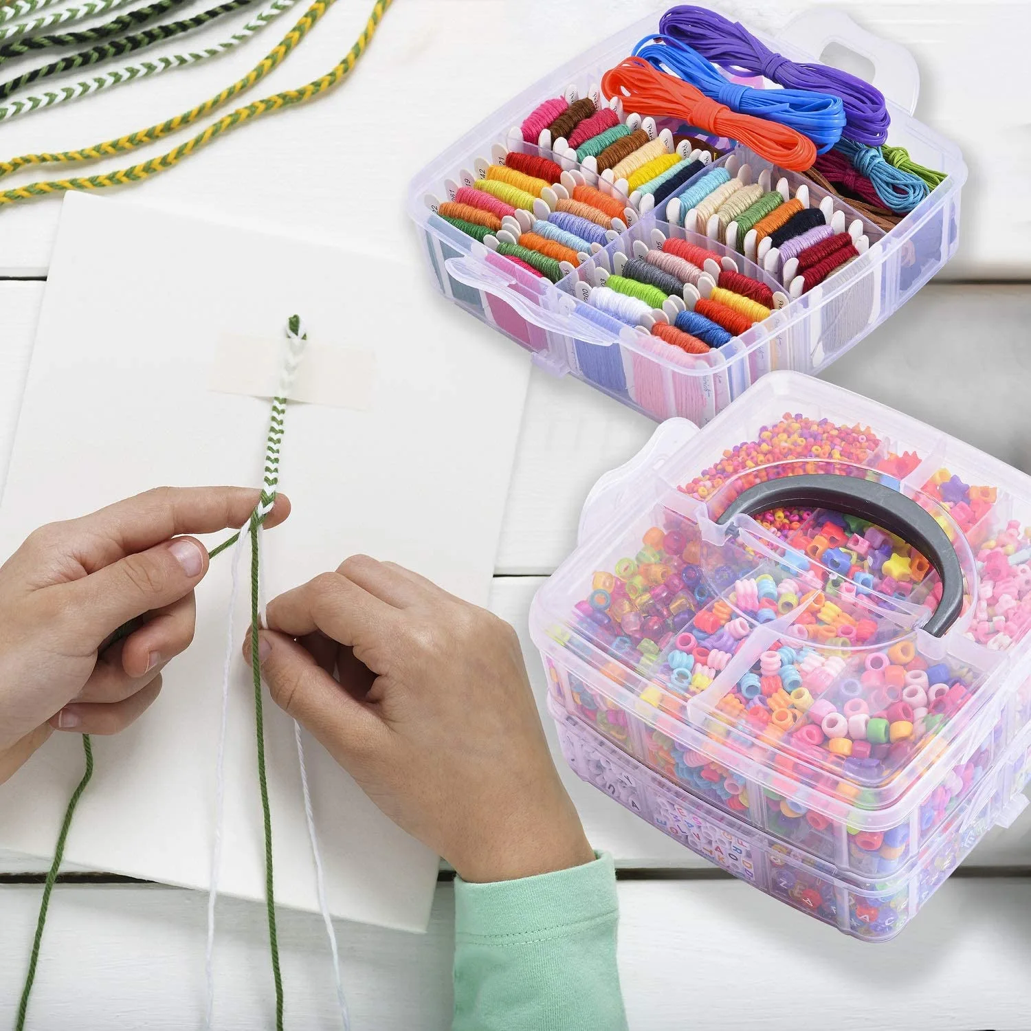 Dr-ny 3 Layer Container Box Packing For Luxury Plastic Pony Beads Set ...