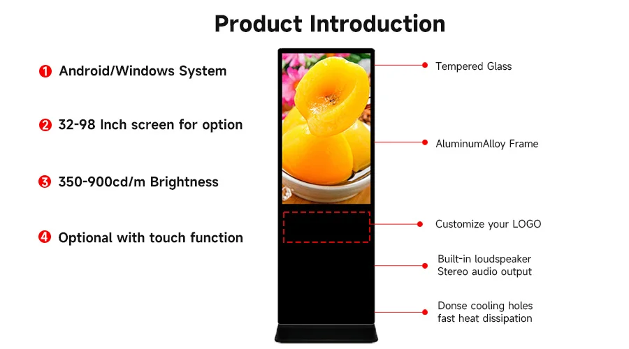 32 Inch Floor Stand Digital Signage And Displays Outdoor Android Kiosk ...