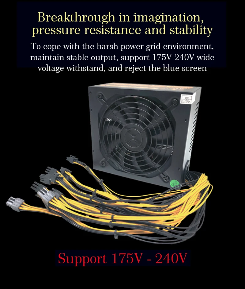 Computer Power Supply Psu Rated 2000w For Atx Computer Case Gaming ...