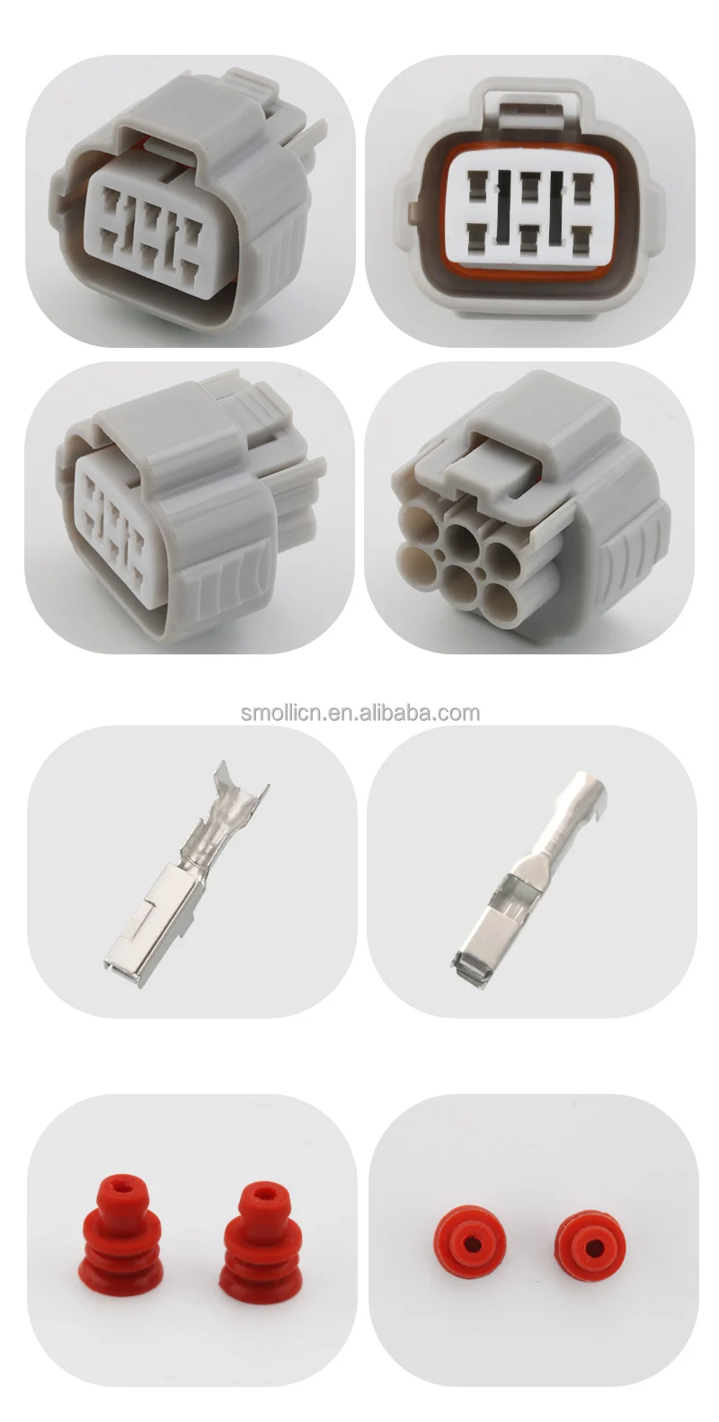 6 Pin Female Male Car Light Lamp Male Female Electrical Plug ...