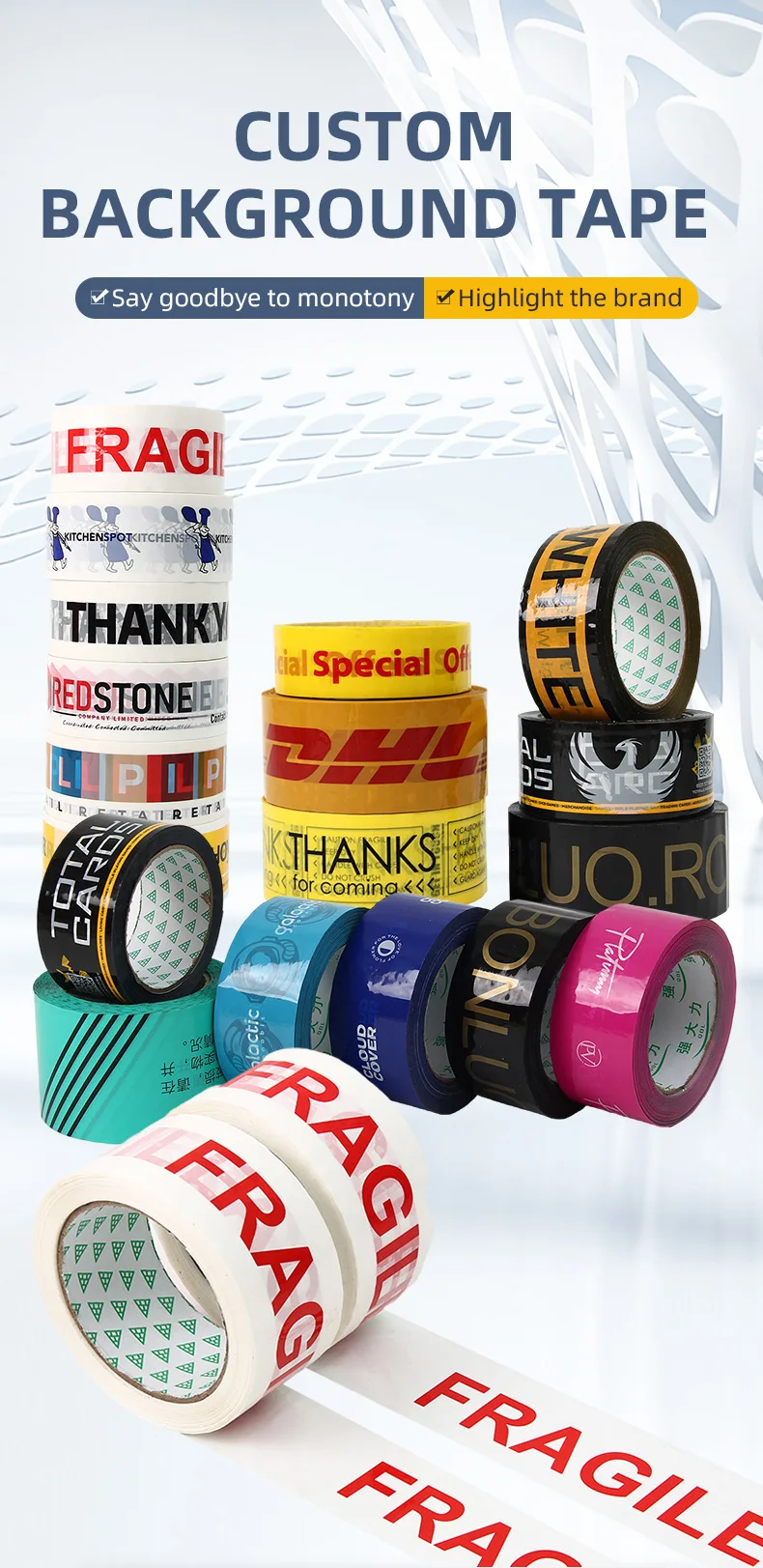 Customized Adhesive Package Carton Sealing Tape - Bopp