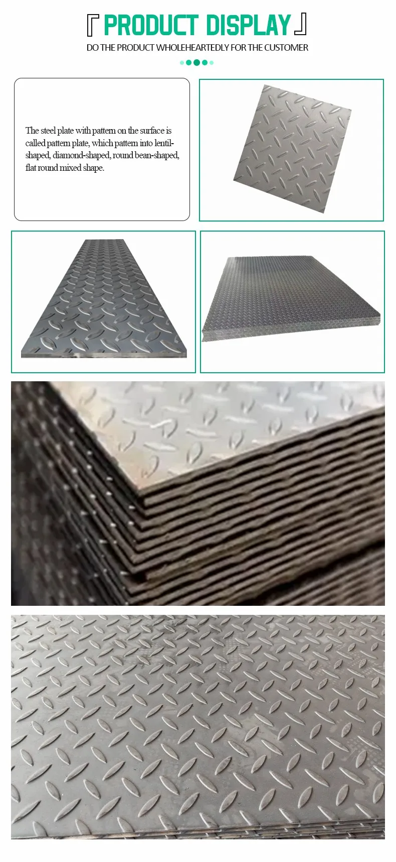 Q235b A36 SS400 Anti-Skip Checkered Carbon Steel Sheet 4.5mm 6mm Thick ...