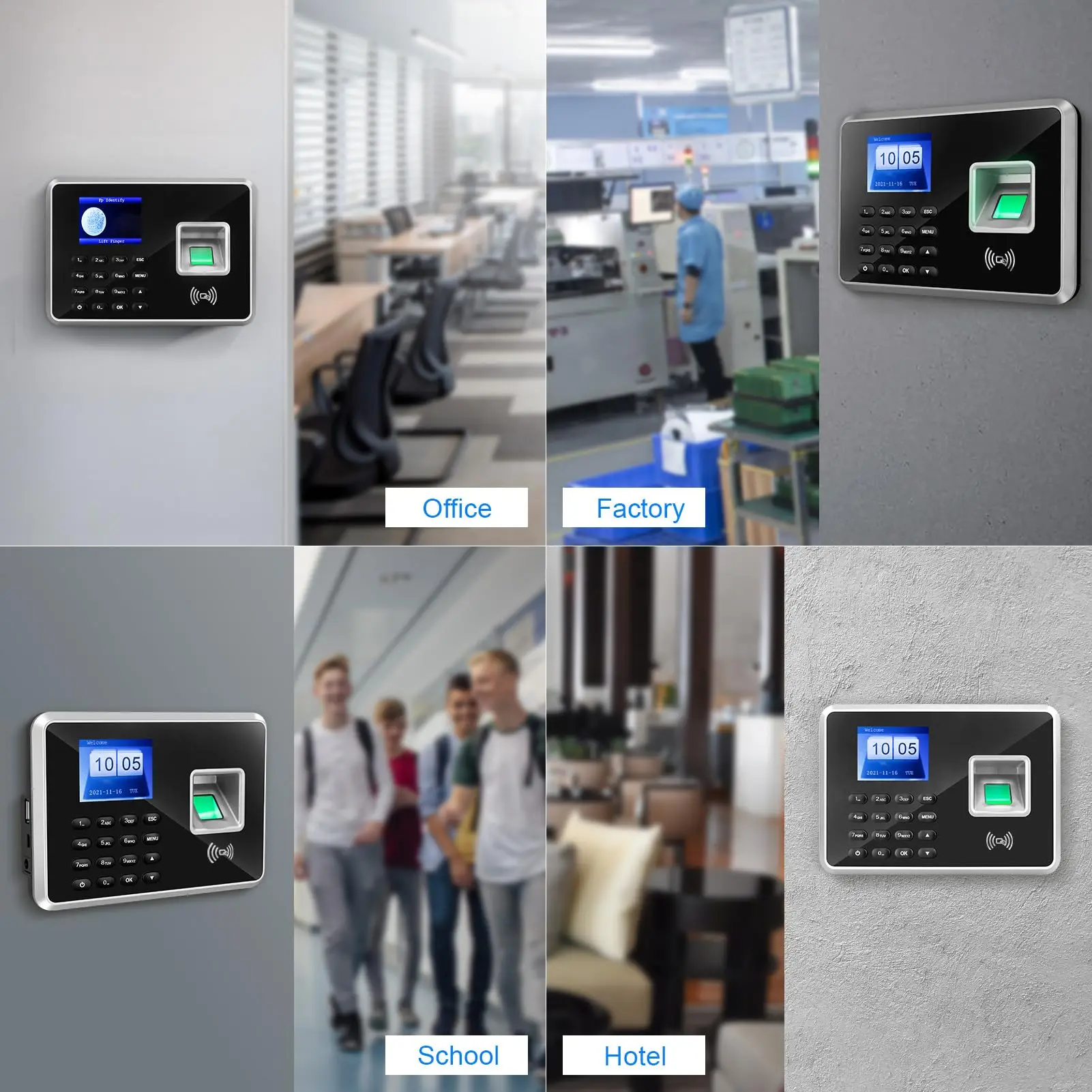 A2 Punch Fingerprint & ID Card Time Clock Tracker for Smbs