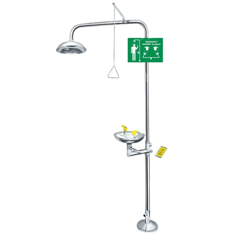 Economical Stainless Steel Emergency Shower Combination With Eyewash ...
