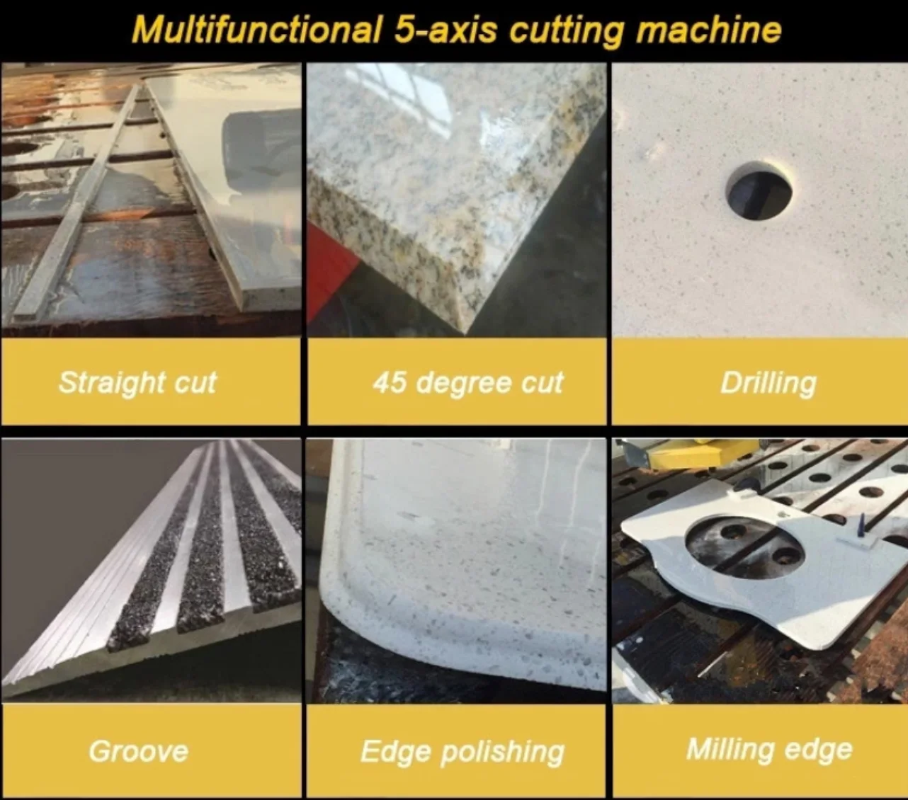 5 Axis Bridge Saw Granite Marble Stone Counter Top Cutting Profiling ...