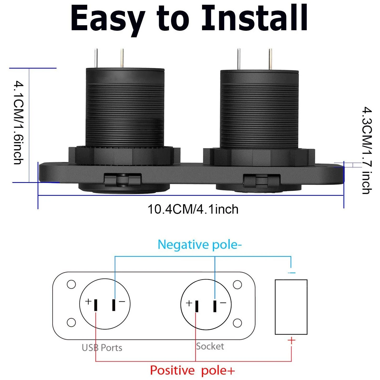 2 Gang Panel Combination Usb Car Charge Pd+ Qc3.0 Fast Charge With ...