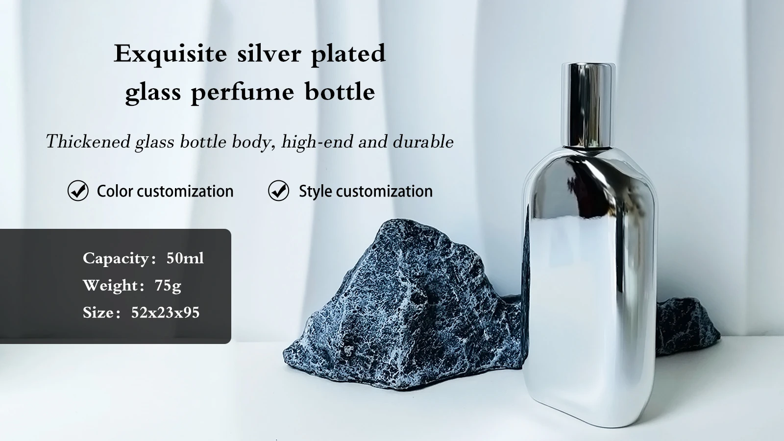 50ml Free Sample Empty Luxury Silver Electroplating Oblate Spray ...