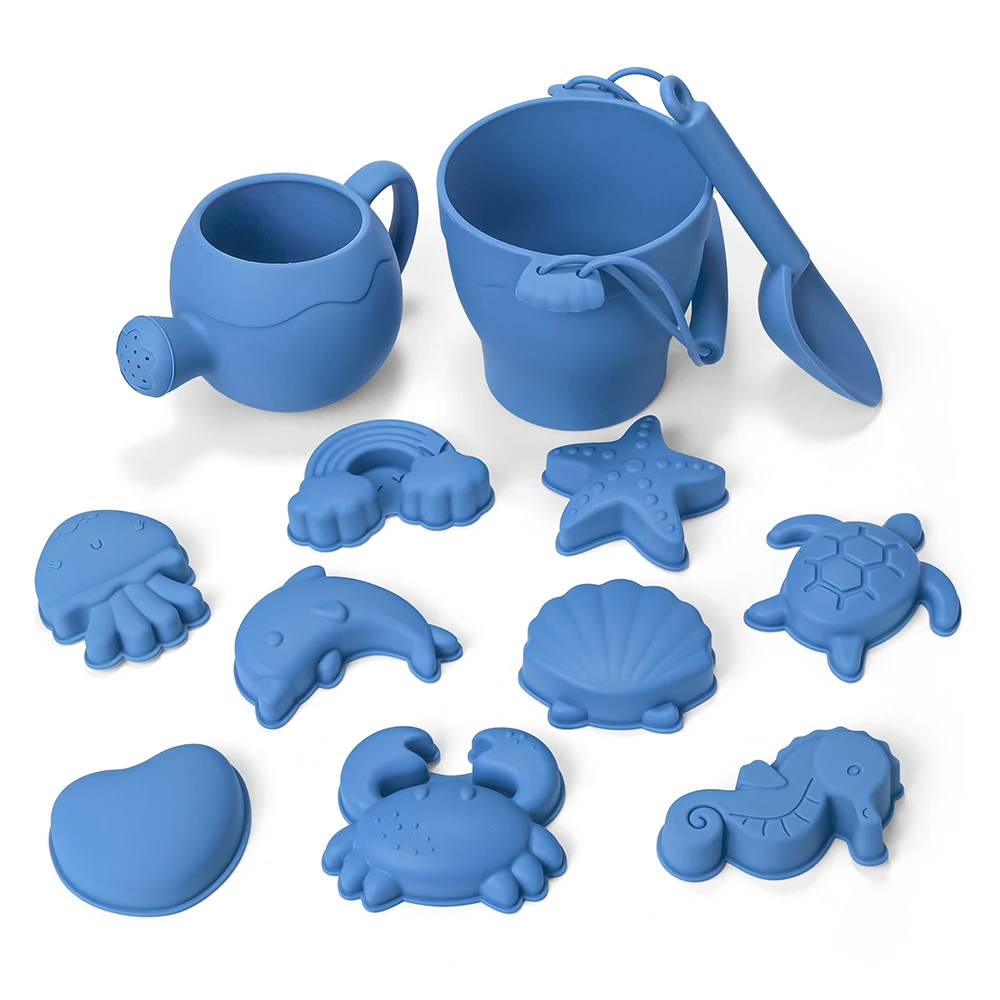 Silicone Sand Mold Toys Set For Kids Beach Toy Set Soft Silicone Sand ...
