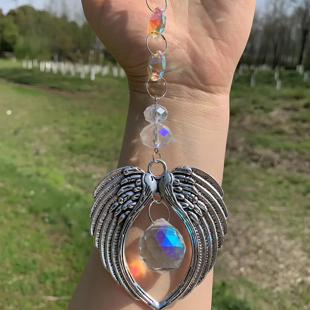 Angel Wings Suncatcher - Illuminate Your Space with Crystals