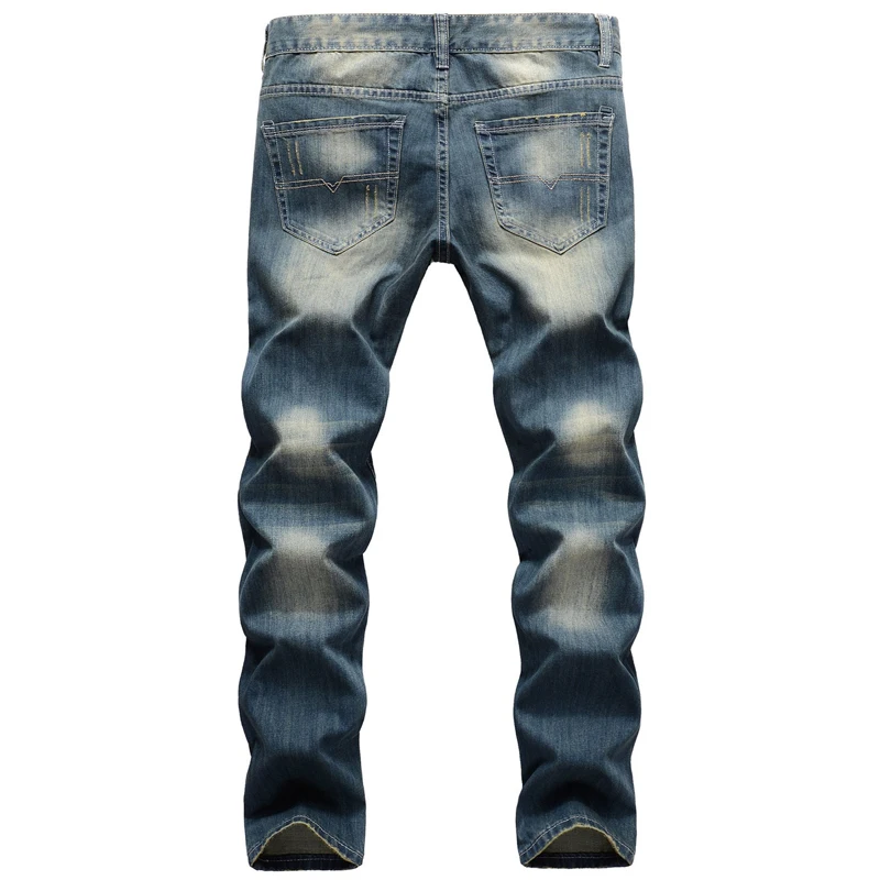 Aeedenim Factory Custom Ripped Jeans Men's Slim Straight
