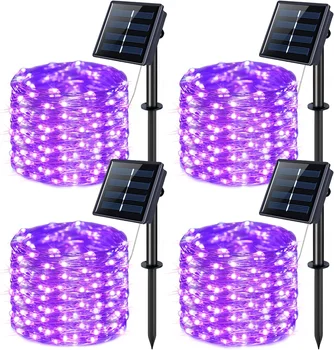 Solar Christmas Lights,Outdoor Waterproof Red Solar String Lights For ...
