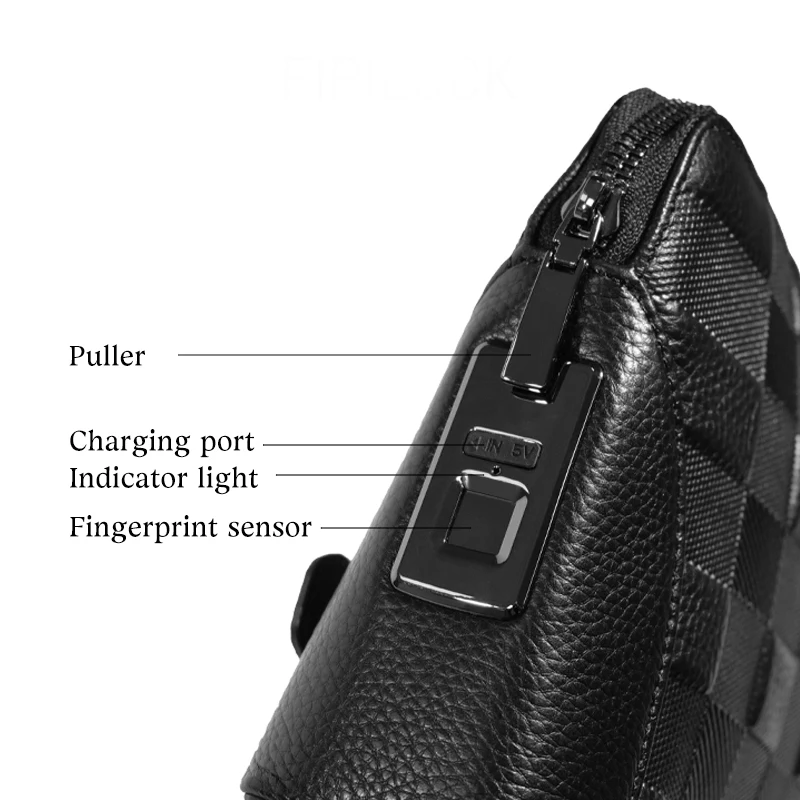 Custom Fingerprint Lock Luxury Leather Business Handbag Men Wholesale ...