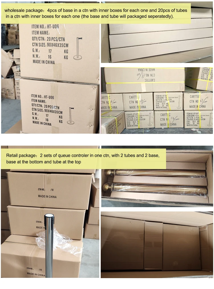 Wholesale Hotel Stainless Steel Railing Stand Stanchion Retractable ...