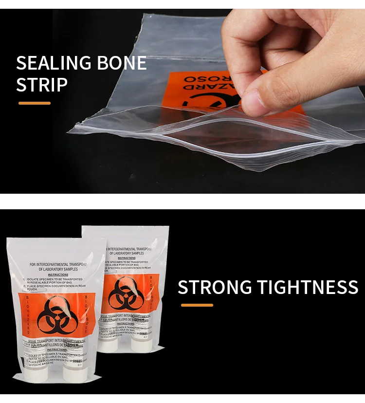 Autoclavable Specimen Biohazard Waste Bag with Zipper