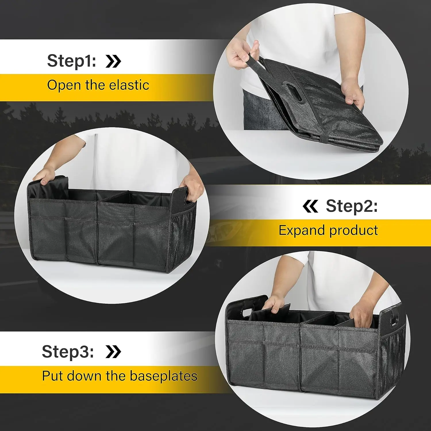 Foldable Car Trunk Organizer Flameproof Collapsible Car Storage Box Suv ...