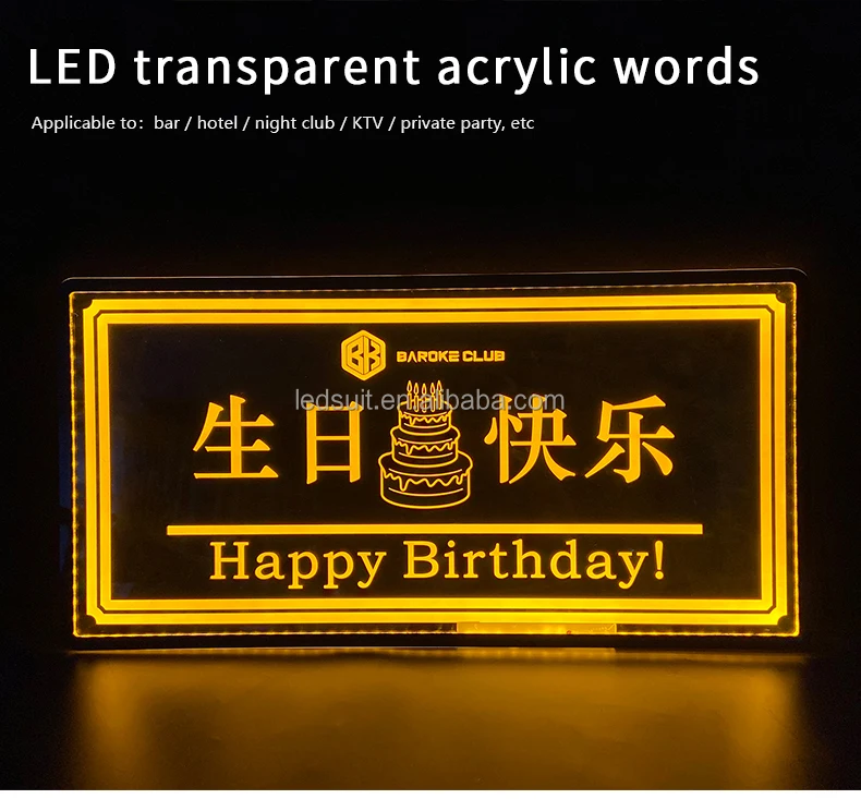 Luminous Rechargeable Message Board LED Transparent Acrylic Words ...