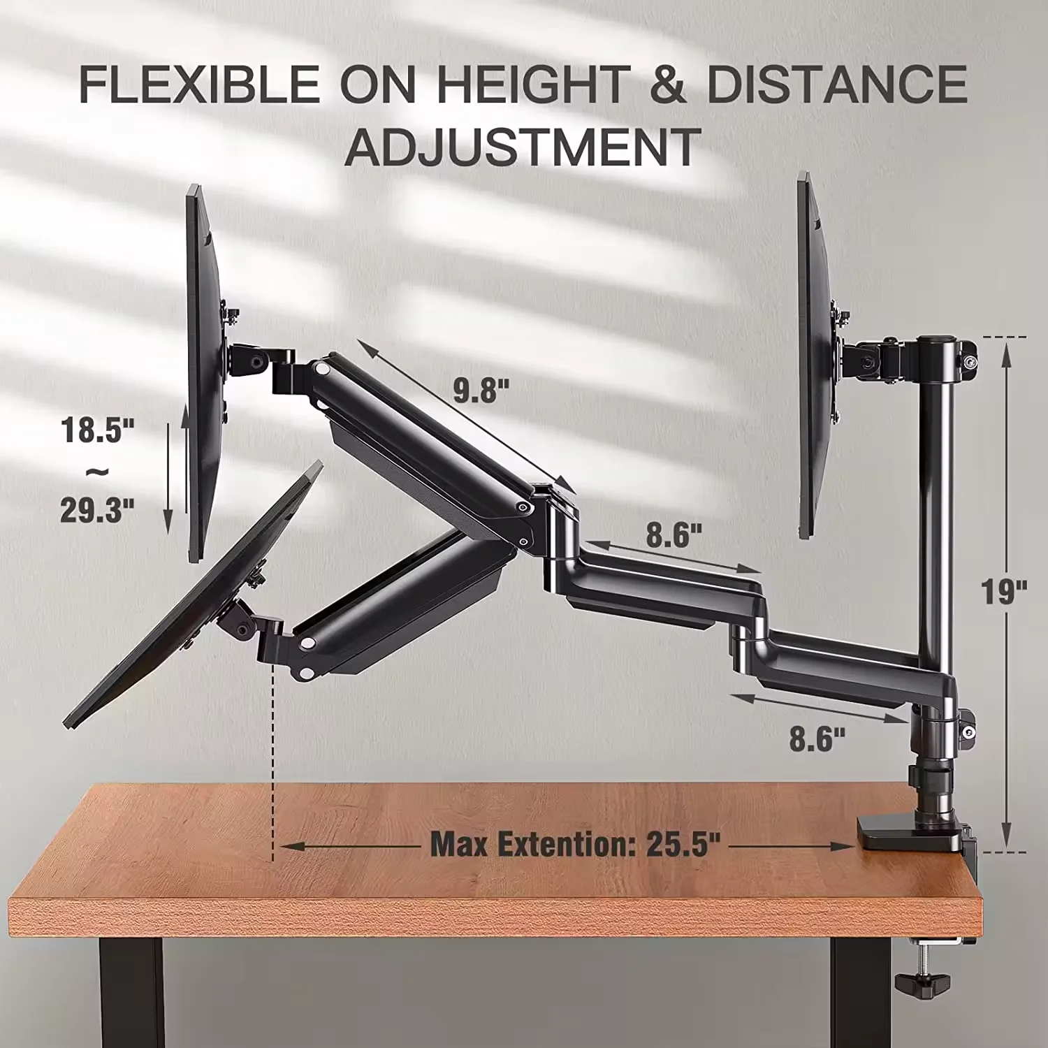 3 Monitor Desk Mount - Triple Screen Arm for 27 Inch Displays