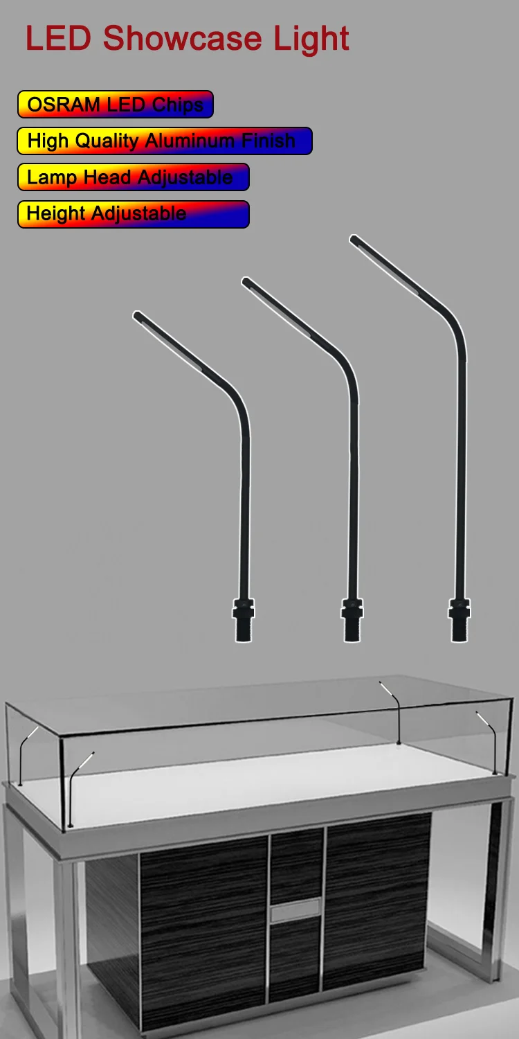 Rotatable 110v 3w Led Display Cabinet Light - Black 6000k