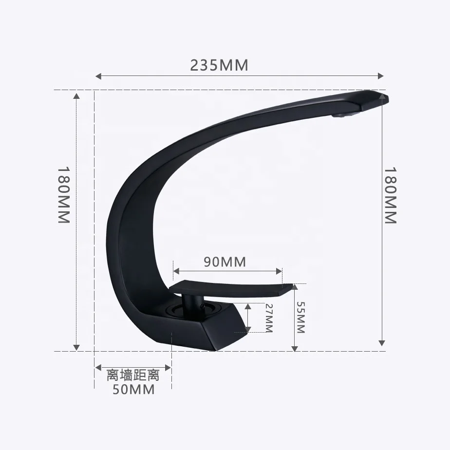 Handle Hot And Cold Water Desk Mount Black Basin Mixer Faucet For ...