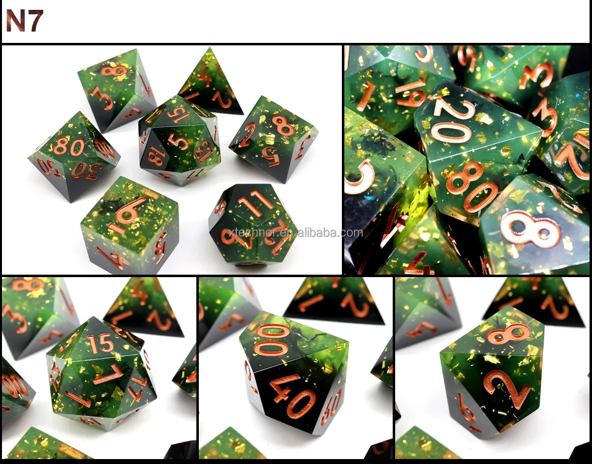 RPG Dice for Role Playing Table Game Polyhedral Resin DND Dice Set ...